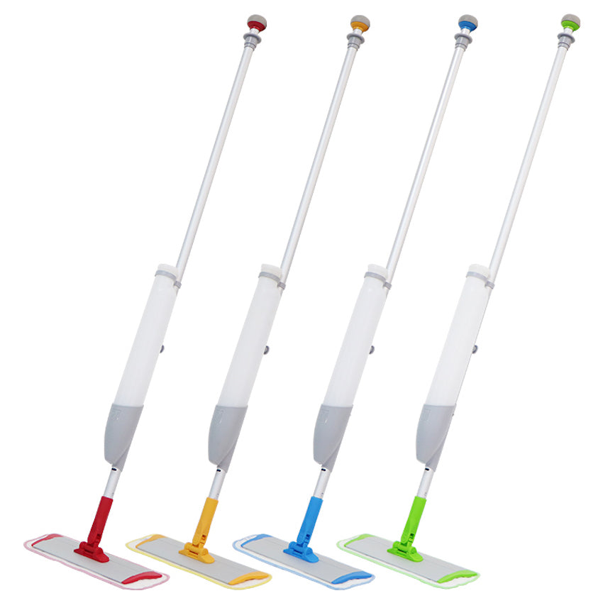 Flat mop with inbuilt spray feature - BLUE/GREEN/YELLOW/RED — Proclean ...